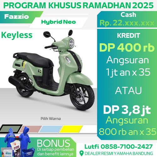Jual Yamaha Fazzio Hybrid Neo Green 2025 / Motor matic Baru Fazzio ...