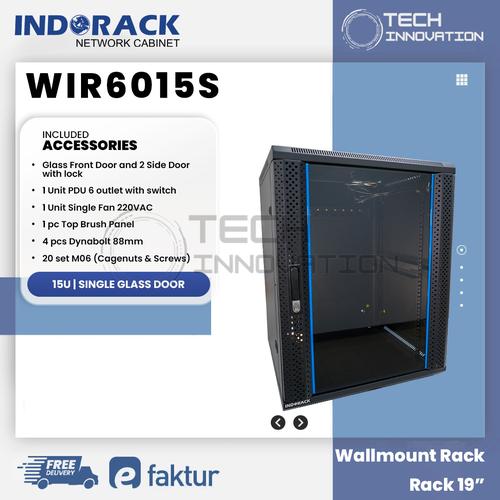 Jual INDORACK Wallmount Rack 15U Depth 600mm Rak Server Modem Wifi ...