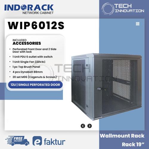Jual INDORACK Wallmount Rack 12U Depth 600mm Rak Server Modem Wifi ...