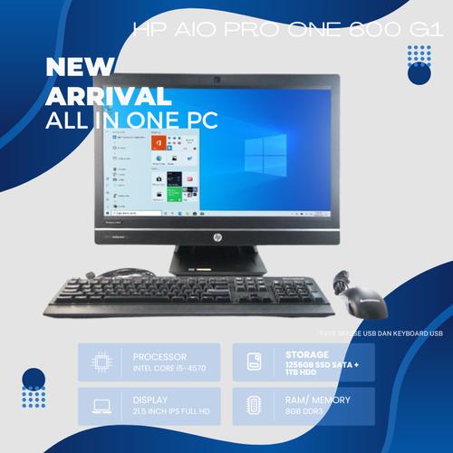 Jual AIO MURAH HP PRO ONE 600 G1 WINDOWS 10 INTEL i5 RAM 8GB SSD 256GB ...