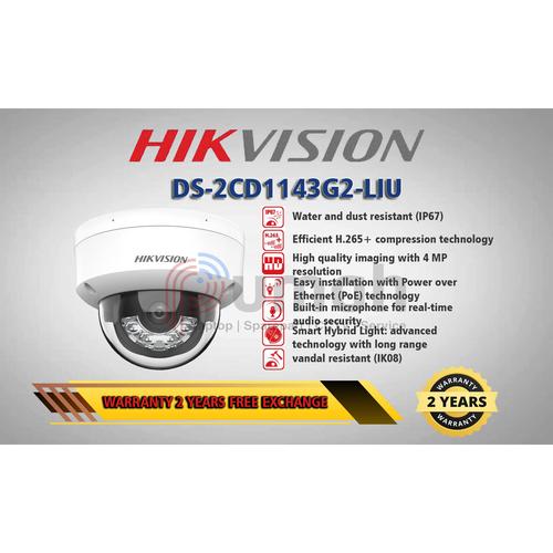 Jual IP CAMERA HIKVISION DS-2CD1143G2-LIU / LIUF 4 MP Smart Hybrid Light Fixed Dome - LIU - Kota ...