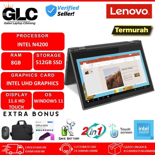 Jual Laptop Lenovo WinBook 300E 2in1 Intel N4200 RAM 8GB 256GB SSD 11 ...