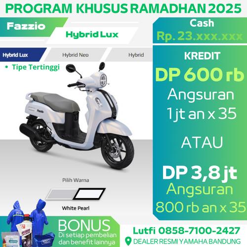 Jual Yamaha Fazzio Hybrid Lux White Pearl 2025 / Motor Matic Baru ...