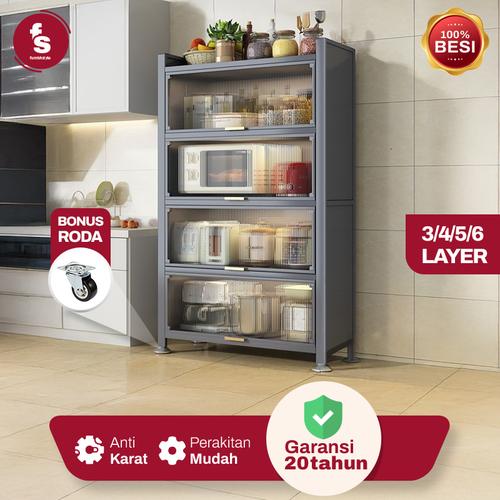 Jual Lemari Rak Dapur - Lemari Piring - Bahan Besi Anti Karat - Lemari ...