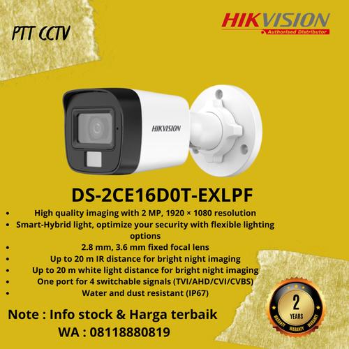 Jual DS-2CE16D0T-EXLPF 2MP Smart Hybrid Light Fixed Mini Bullet Camera - Jakarta Pusat - PTT ...