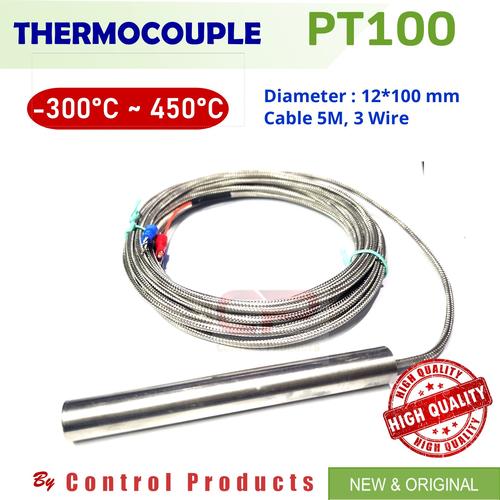 Jual PT100 Temperature Sensor Thermocouple 5M Stick 12x100mm - Jakarta ...