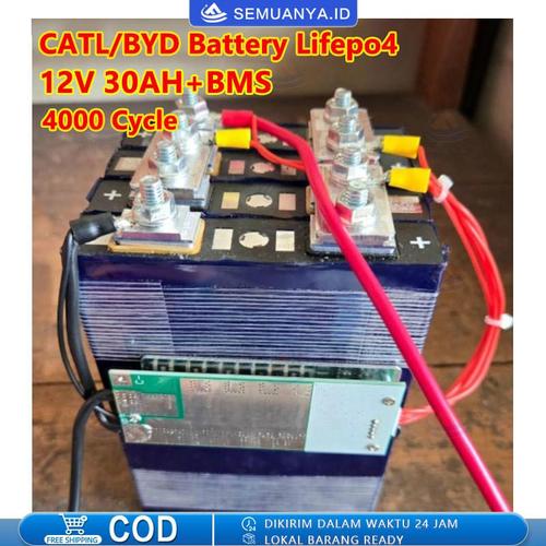 Jual CATL/BYD Battery Lifepo4 12v BMS 30AH Baru Elektrik Baterai ...