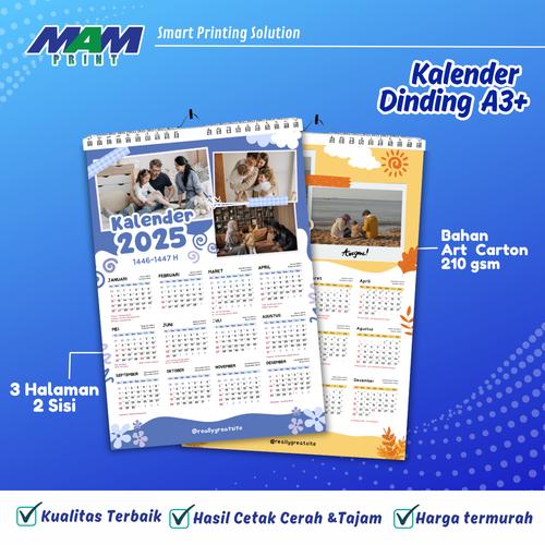 Jual KALENDER 2025 ISI 3 LBR/KALENDER CUSTOM/KALENDER DINDING/KALENDER MURAH - desain 1, plat ...