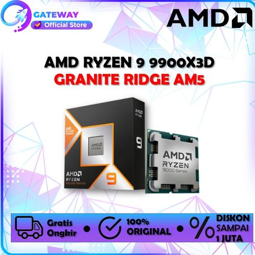 Promo AMD RYZEN 9 9900X3D GRANITE RIDGE AM5 GAMING PROCESSOR Cicil 0% ...