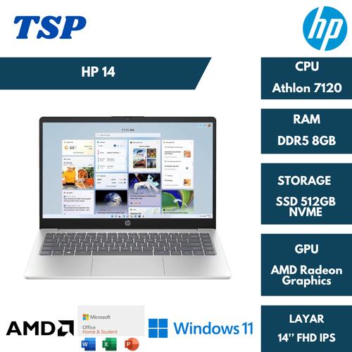 Jual HP Laptop 14 Athlon 7120 RAM 8GB SSD 512GB 14" FHD IPS W11 OHS ...