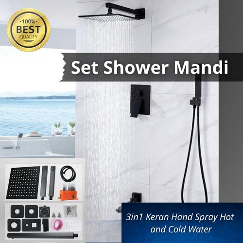 Jual Shower Set Tanam Dinding 3 Ways Modern Shower Wall Mounted ...