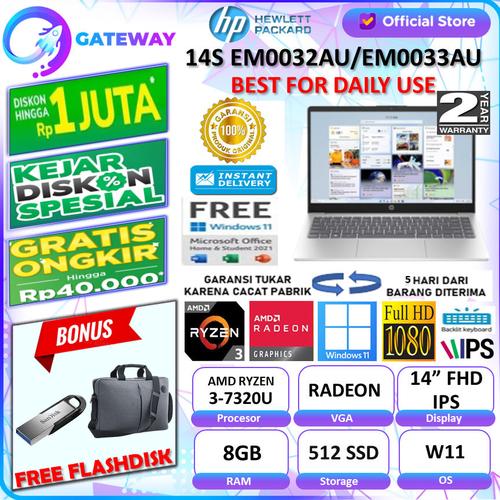 Promo Laptop HP 14s RYZEN 3 7320 8GB 512GB W11+OHS 14" FHD IPS BLIT ...