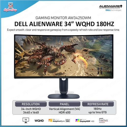 Jual DELL ALIENWARE AW3425DWM GAMING MONITOR 34" CURVED WQHD VA 180HZ ...