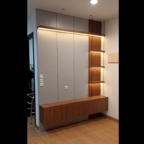 Jual Backdrop TV tinggi/ mentok plafon/ background TV/ backwall/ panel ...