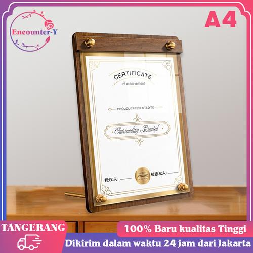 Jual Standing Menu Display Wood Sign Holder Standing Menu Meja Stand ...