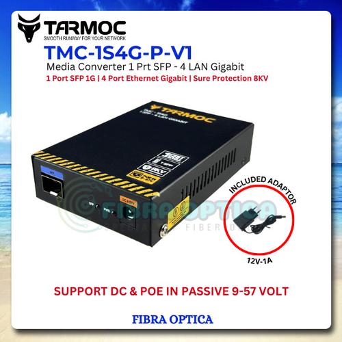 Jual Tarmoc TMC-1S4G-P-V1 | Media Converter 1 SFP - 4 LAN G POE-in (9 ...