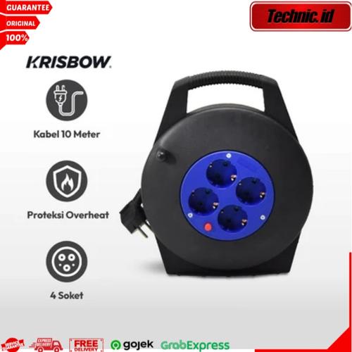 Jual Krisbow Kabel Roll 4 Socket 10 Meter Kabel Terminal 4 Colokan ...