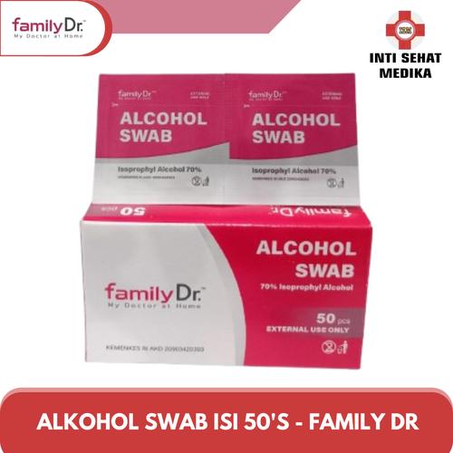 Jual Alkohol Swab / Alcohol Swab / Alkohol Swab Family DR Isi 5O Lembar ...