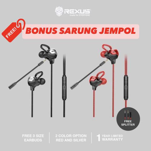 Jual Rexus ME5 Gaming Earphone Vonix ME-5 Headset Game with Microphone ...