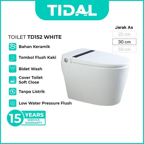 Promo TIDAL Toilet Kloset Duduk Siphonic Soft Close Powerful Flush TD152 - TD152 White Cicil 0% ...