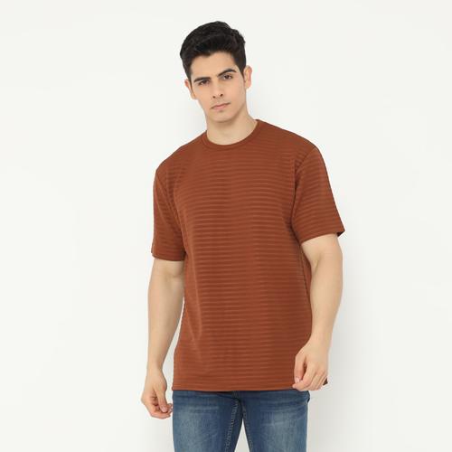 Promo RAVA Baju Kaos Polos Oversized Knitt Tees Stripe Texture Cotton ...