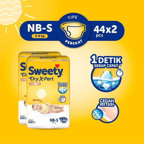 Jual Popok Sweety Bronze Newborn Comfort Dry X-pert NB-S 44s [ 2 Packs ...