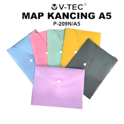 Jual VTEC MAP FILE P-209N UKURAN A5 / MAP PLASTIK KWARTO / MAP KANCING ...
