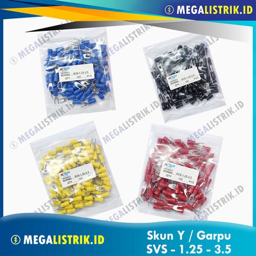 Jual KSP Skun Kabel Tipe Y 1.5 mm SVS-1.25-3.5 ( 100 Pcs ) / Cable Lug Tipe Garpu 1.5mm Per Pack ...