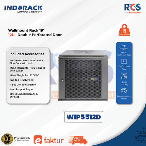 Jual INDORACK WIP5512D Wallmount Rack 12U INDORACK Depth 550mm Double ...