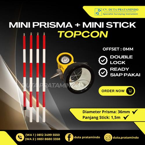 Jual Mini Prism / Prisma Mini Model TOPCON + Mini Stick Pole - Kota ...