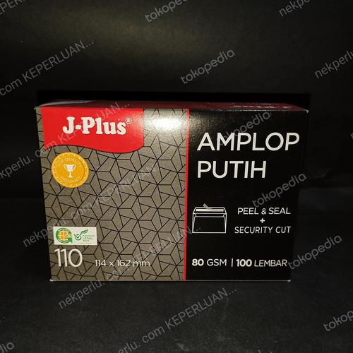 Jual Amplop J-plus 110 Putih Polos Dengan Perekat / Amplop Putih - Kota ...