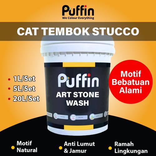 Jual Cat Tembok Texture Puffin Art Stone Wash 5L/Set - P-ASW R001, 1L ...