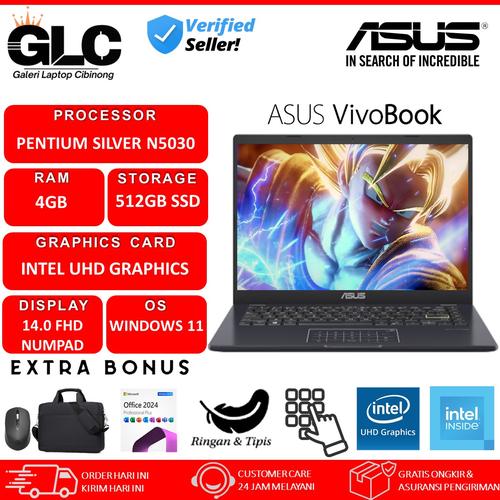 Jual Laptop ASUS VivoBook 14 L410MA Intel N5030 4GB 512GB SSD 14" inch ...