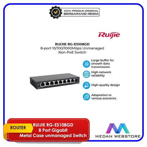Jual Ruijie RG-ES108GD 8 Port Gigabit Metal Case unmanaged Switch - Kota Medan - Medan WebStore ...