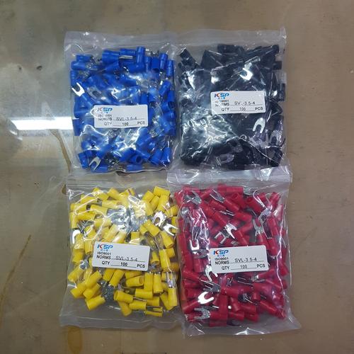 Jual KSP Skun Kabel Tipe Y 4 mm SVL-3.5-4 ( 100 Pcs ) / Cable Lug Tipe Garpu 4mm Per Pack - Biru ...
