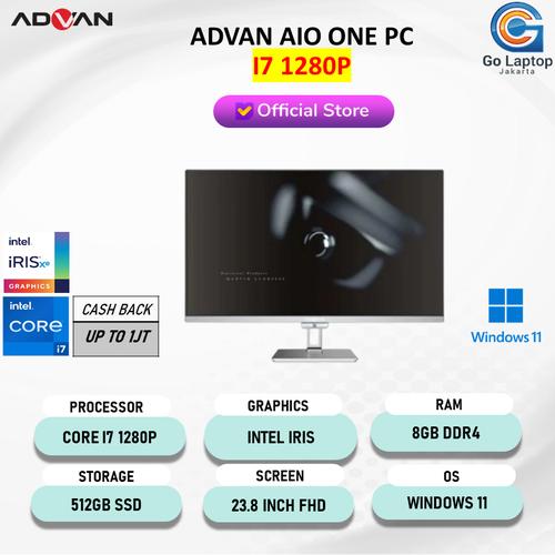 Promo ADVAN AIO ONE PC I7 1280P Ram 8GB 512GB W11 23.8" FHD Cicil 0% 3x ...