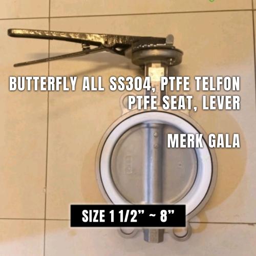 Jual BUTTERFLY VALVE ALL STAINLESS SS304 GAGANG LEVER GALA - 1-1/2" | 2 ...