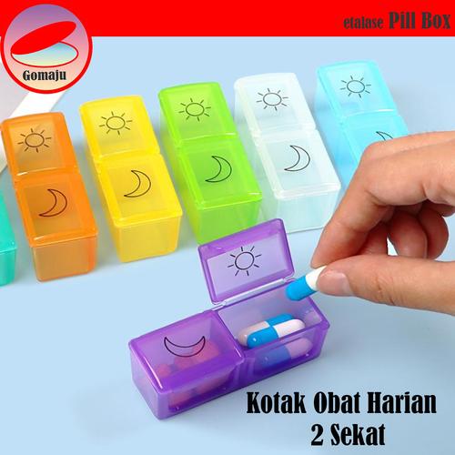 Jual Daily Pill Box Kotak Obat Harian 2 Sekat Tempat Obat Medicine ...