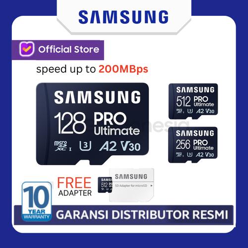 Promo SAMSUNG MicroSD PRO Ultimate 128GB 256GB 512GB Micro SD SDXC Memory Card 128 256 512 GB ...