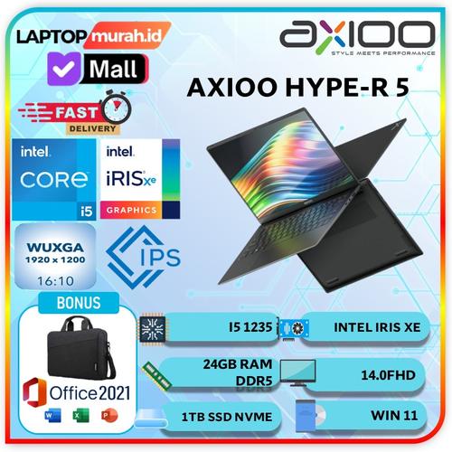 Promo Axioo Hype R 5 IPS i5 1235U 24GB 1TB SSD WIN 11 PRO 14"FHD IPS ...