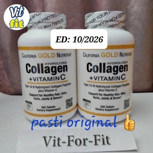 Jual California Gold Nutrition Hydrolyzed Collagen Peptides + Vit C 250 ...