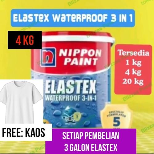 Jual Elastex 4 kg Waterproof 3 in 1 Nippon Paint Elastex 4kg Abu2 Putih ...