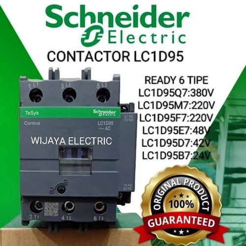 Jual contactor kontaktor Schneider lc1d95-B7 125a 24vac 3phase original ...