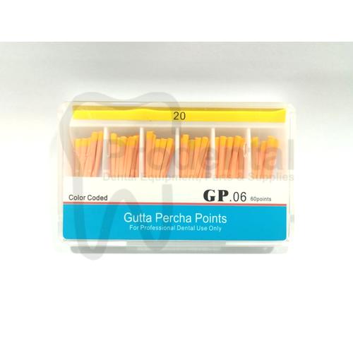 Jual Dental gutta percha no 20 taper 6% guttap 20 06 obturasi VDW 60pcs ...