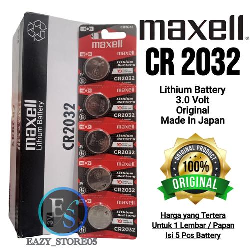 Jual Baterai Maxell CR2032 3V Original Made In Japan Lithium Battery ...