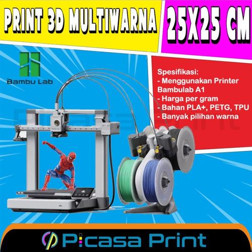 Jual 3D Print Cetak Multi Color 4 Warna Custom Bambu Lab A1 PLA Plus ...