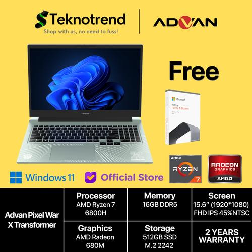 Promo Advan Pixel War X Transformer AMD Ryzen 7 6800H 16GB 512GB 15.6 ...