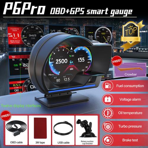 Jual Car Smart Gauge P6 OBD2+GPS Smart Mobil Layar Display Sistem HUD ...
