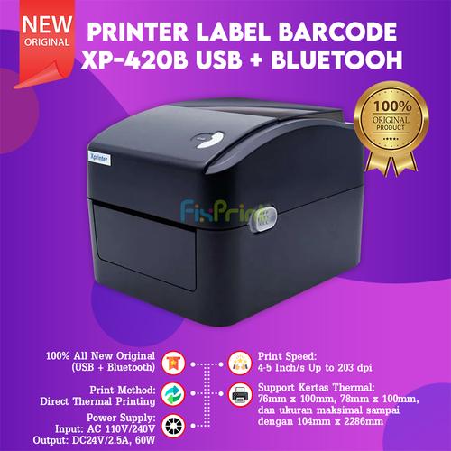 Promo Printer Barcode Label Thermal USB - Xprinter XP420 / XP-420B ...