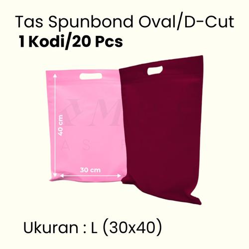 Jual Tas Spunbond Press Oval 30x40 cm Kantong Goodie Bag - Pink ...